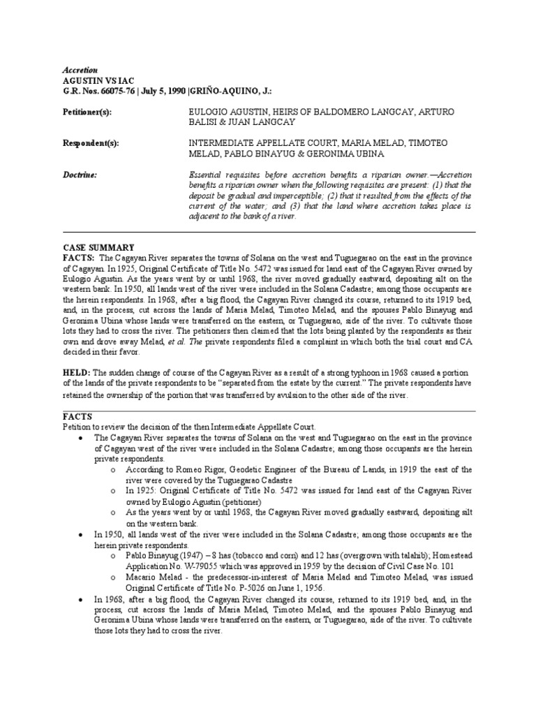 Accretion Rights in Cagayan River Case | PDF | Lawsuit | Complaint