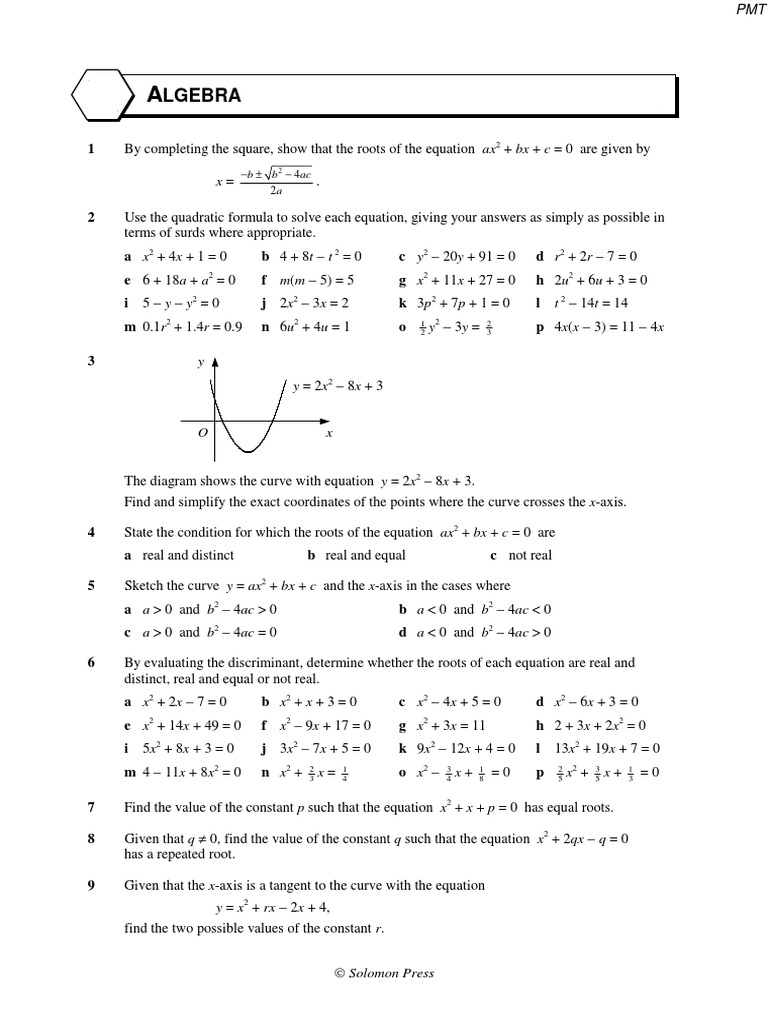 04a. Quadratics - The Quadratic Formula and The Discriminant | PDF ...