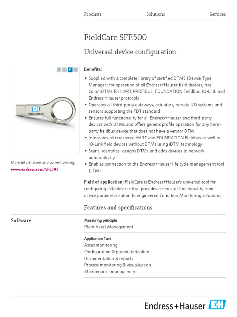Endress-Hauser FieldCare SFE500 EN | PDF | Microsoft Windows | Windows 10