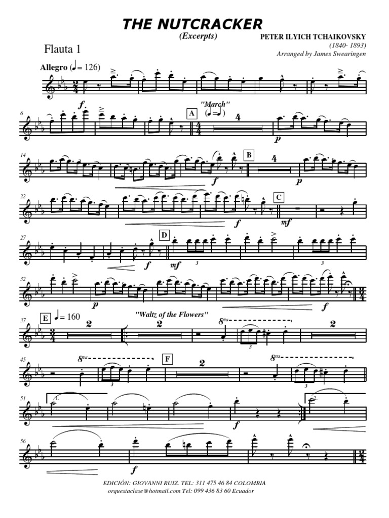 Nutcracker Excerpts for Flute & Clarinet | PDF | The Nutcracker | Theatre