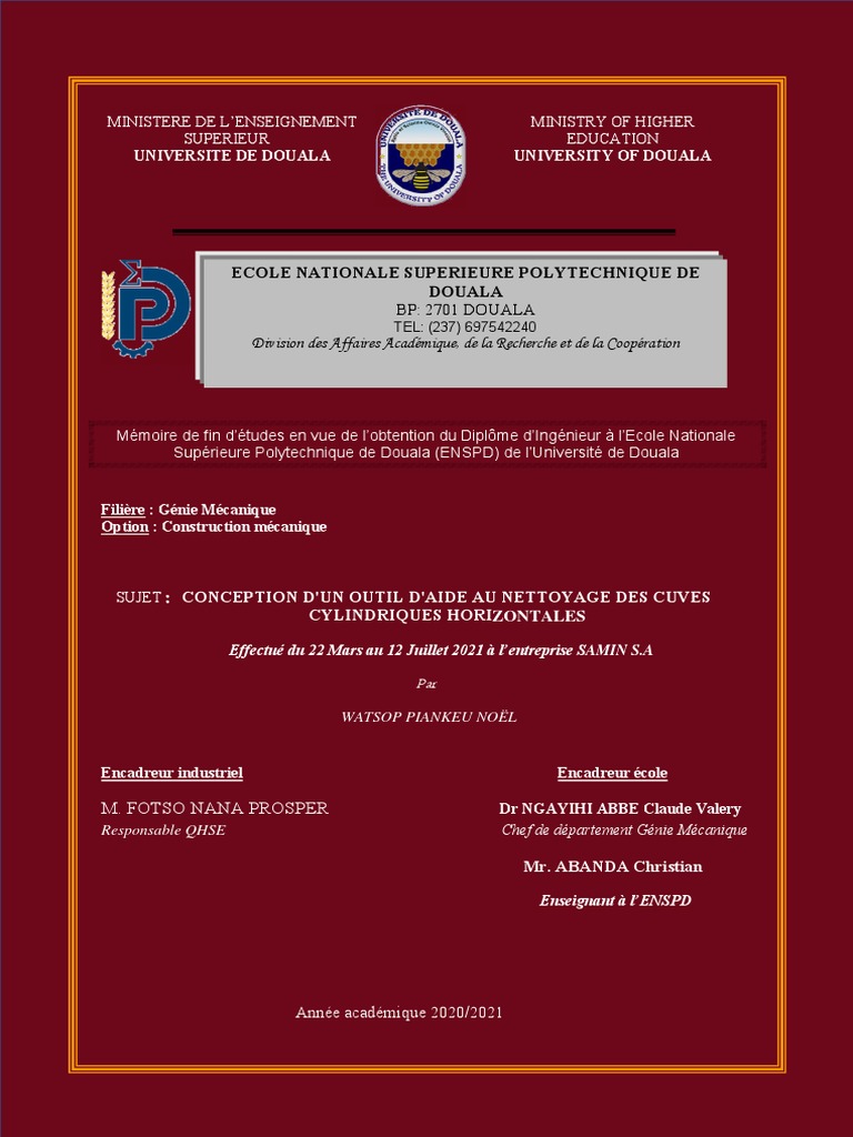 Conception D'un Outil D'aide Au Nettoyage Des Cuves | PDF | Sécurité | Gaz naturel