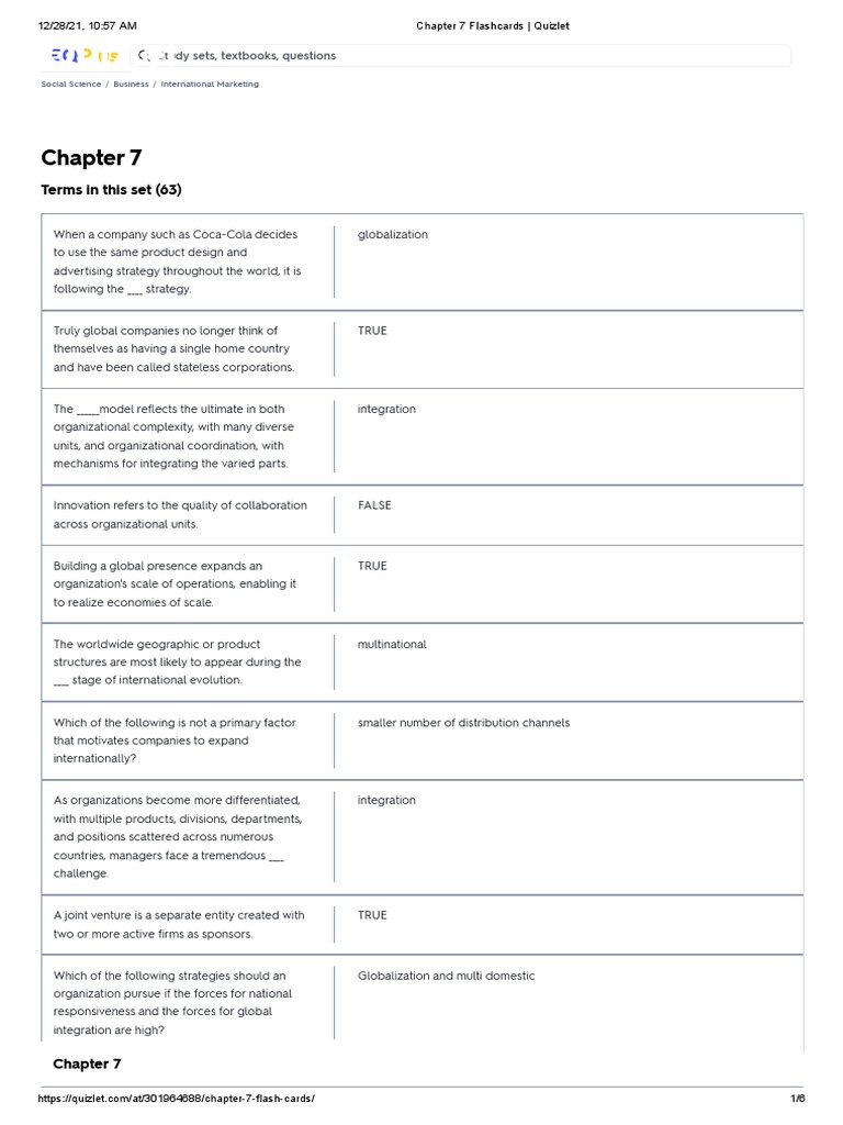 Chapter 7 Flashcards - Quizlet | Download Free PDF | Globalization ...