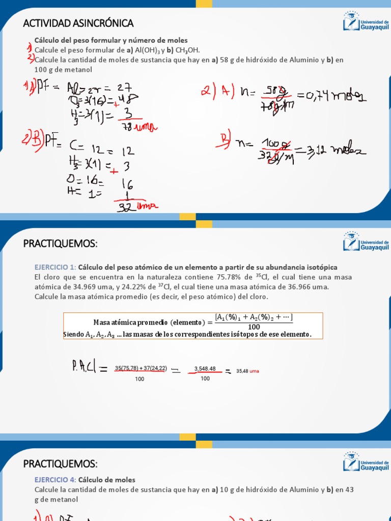 Ejercicio Calcular Moles de Una Sustancia | PDF