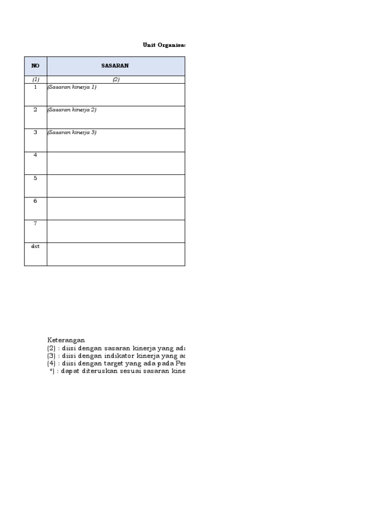 Form Penyusunan SKP JPT | PDF