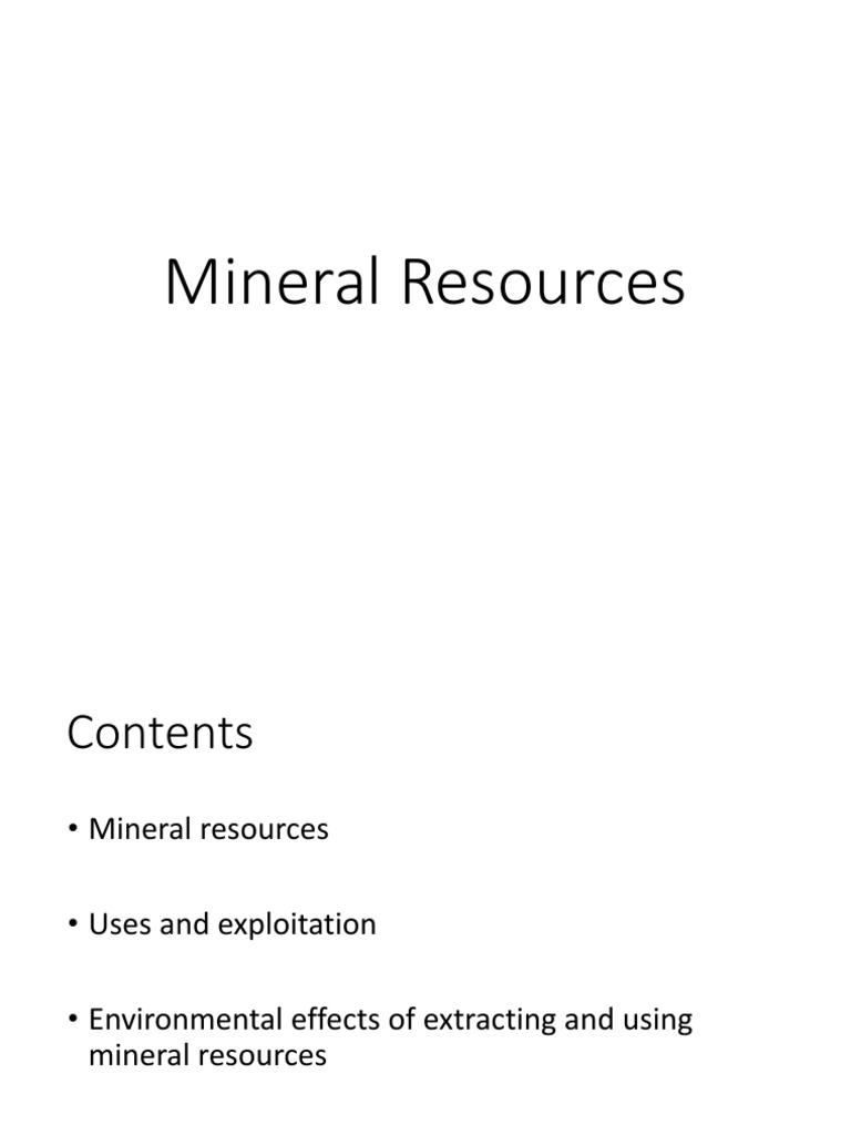 13 - Mineral Resources | PDF | Mining | Surface Mining