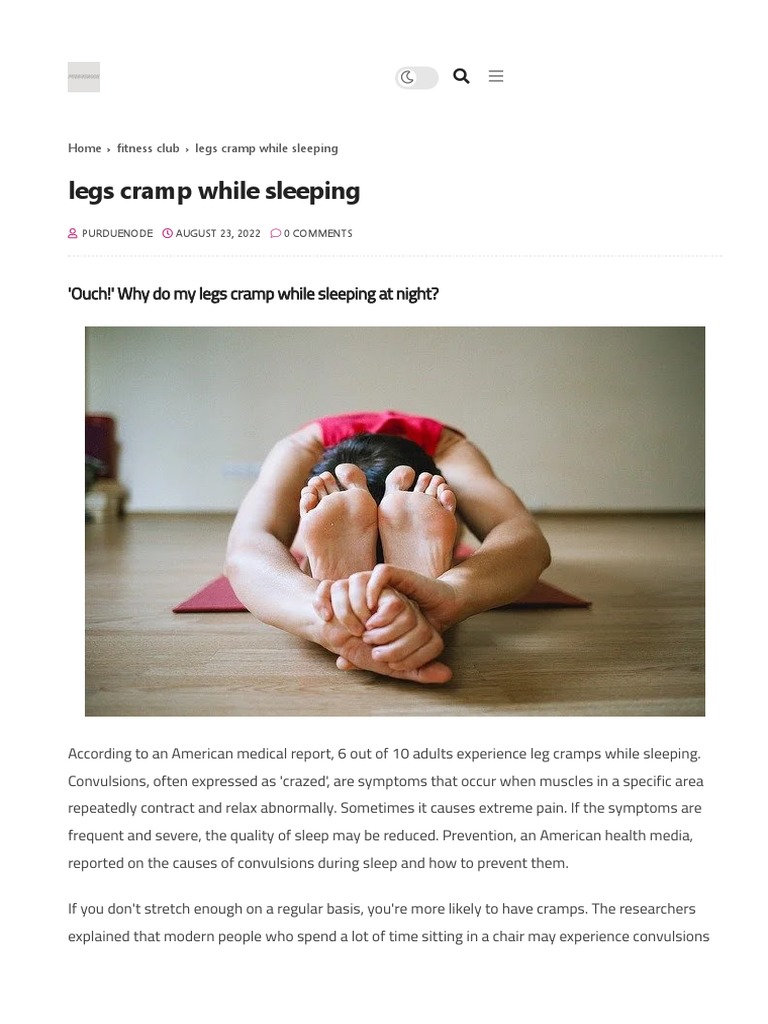 Legs Cramp While Sleeping | PDF | Medicine | Physiology