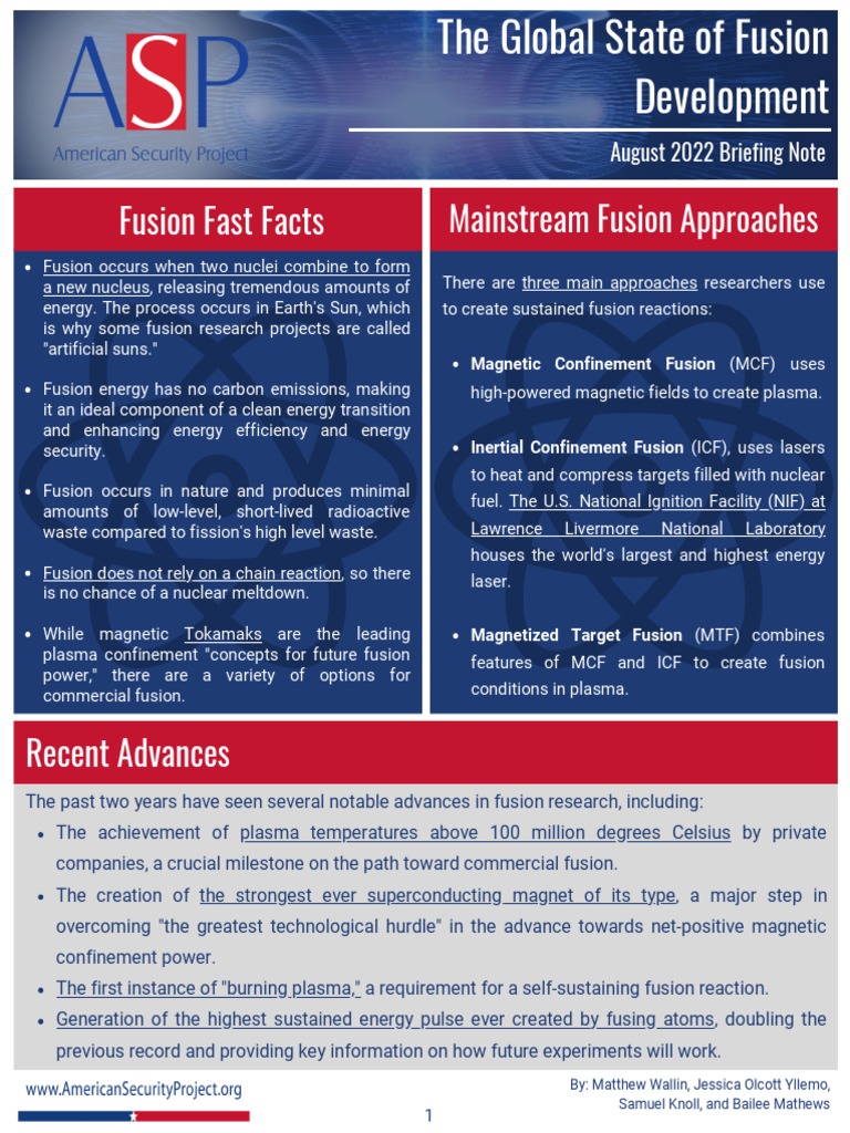 The Global State of Fusion Development | PDF | Fusion Power | Nuclear Fusion
