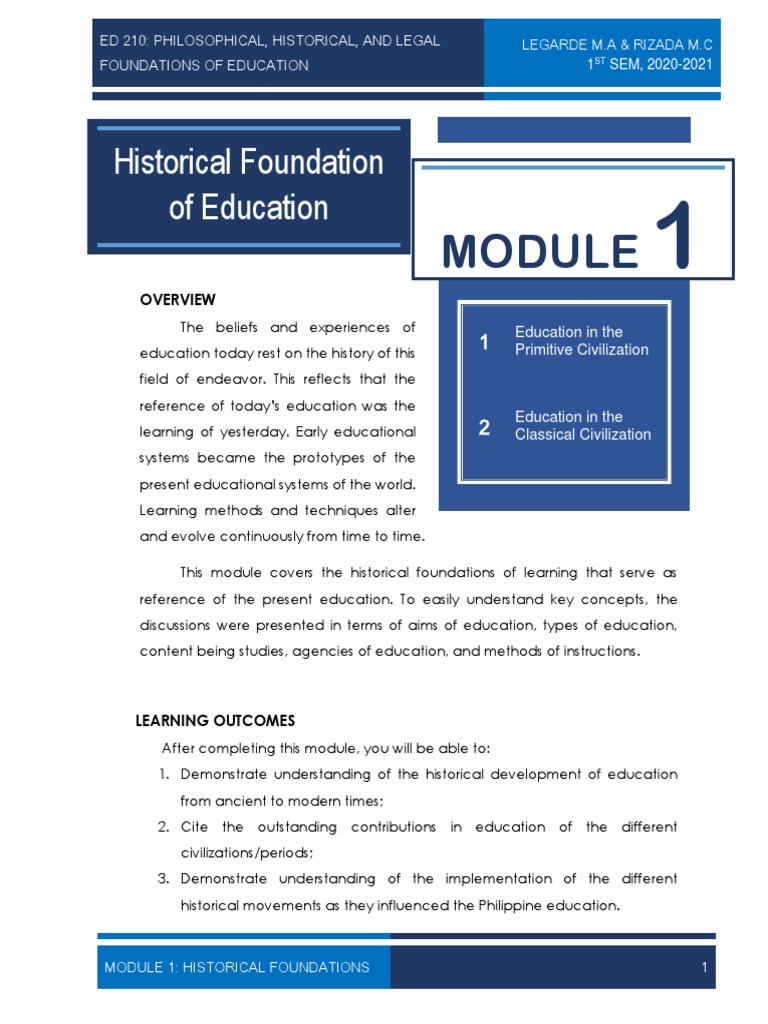 Module 1 Historical Foundations of Education | PDF | Sparta | Vedas