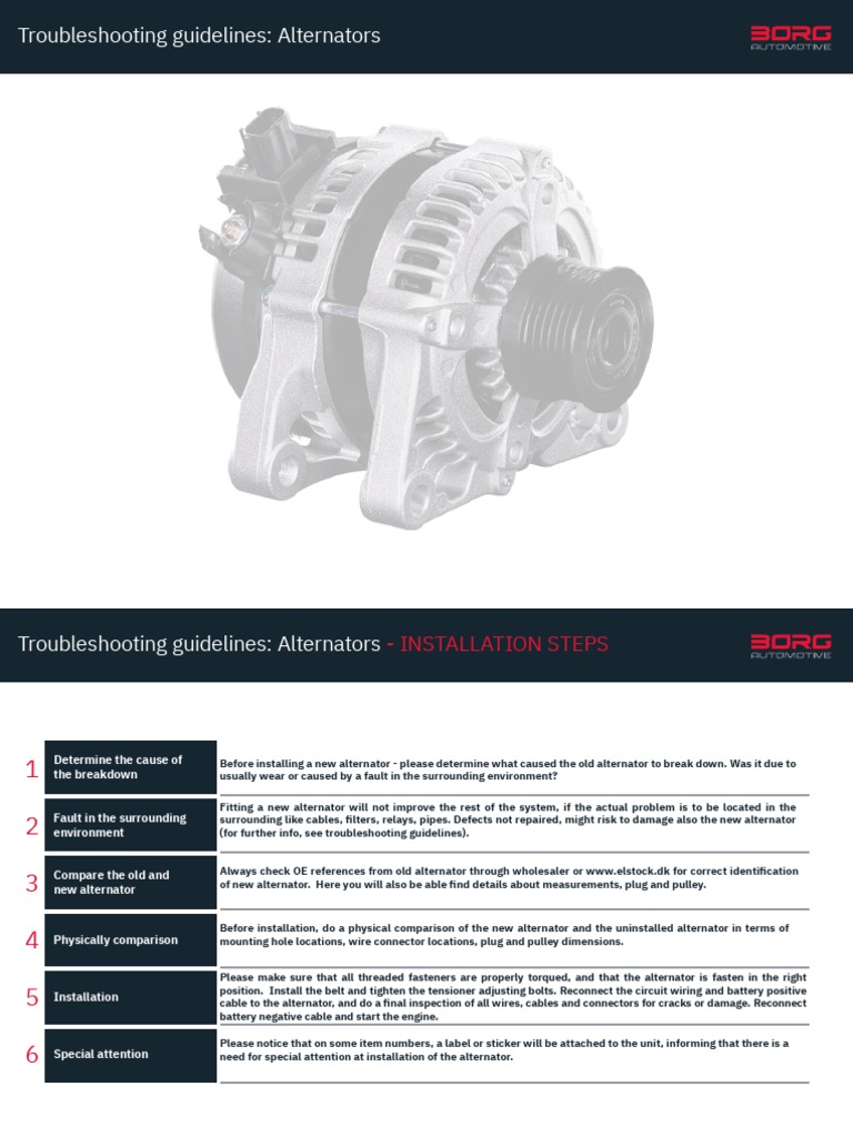 Troubleshooting Guidelines: Alternators | PDF | Troubleshooting | Electrical Connector