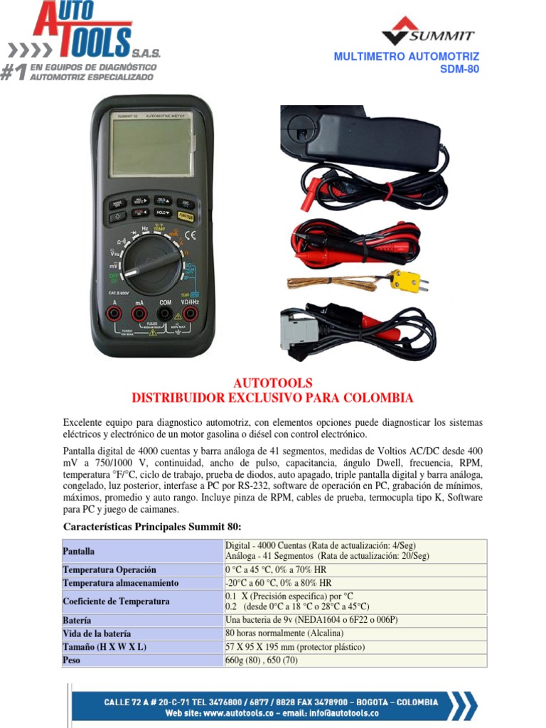Summit 80 Basico Sin Opcionales Autotools | PDF | Par termoeléctrico | Electricidad