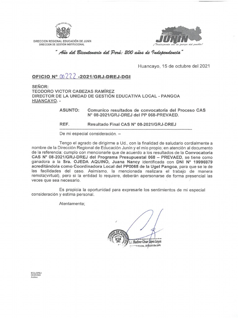 Oficio de Presentacion | PDF