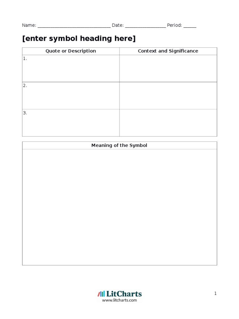 Blank Symbol Analysis Organizer | PDF