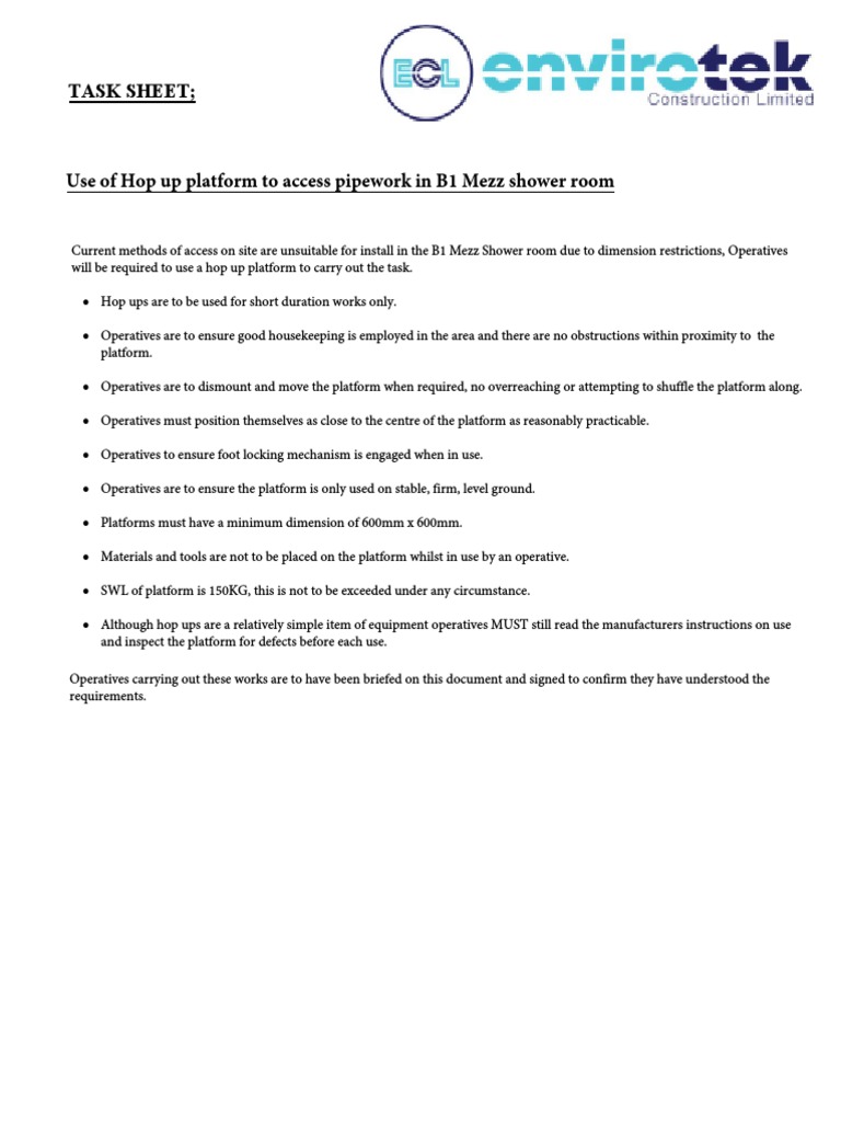 TVC - HOP Up Platform - Task Sheet | PDF | Risk Assessment | Risk