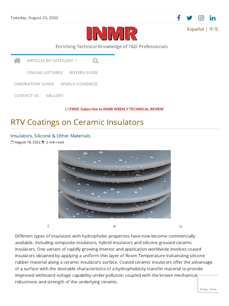RTV Coatings On Ceramic Insulators: Enriching Technical Knowledge of T ...