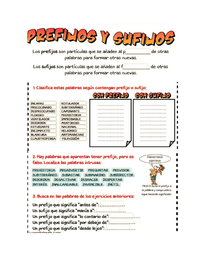 2º Guía Sufijos y Prefijos | PDF