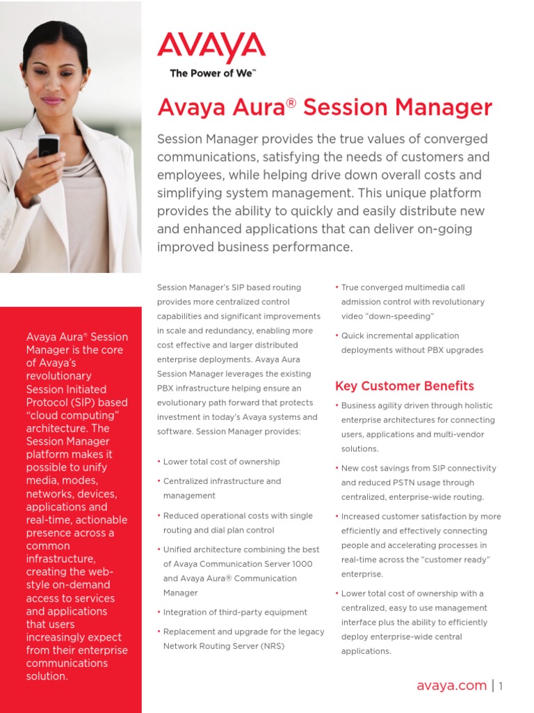 Avaya Aura® Session Manager | PDF | Session Initiation Protocol | Computer Network
