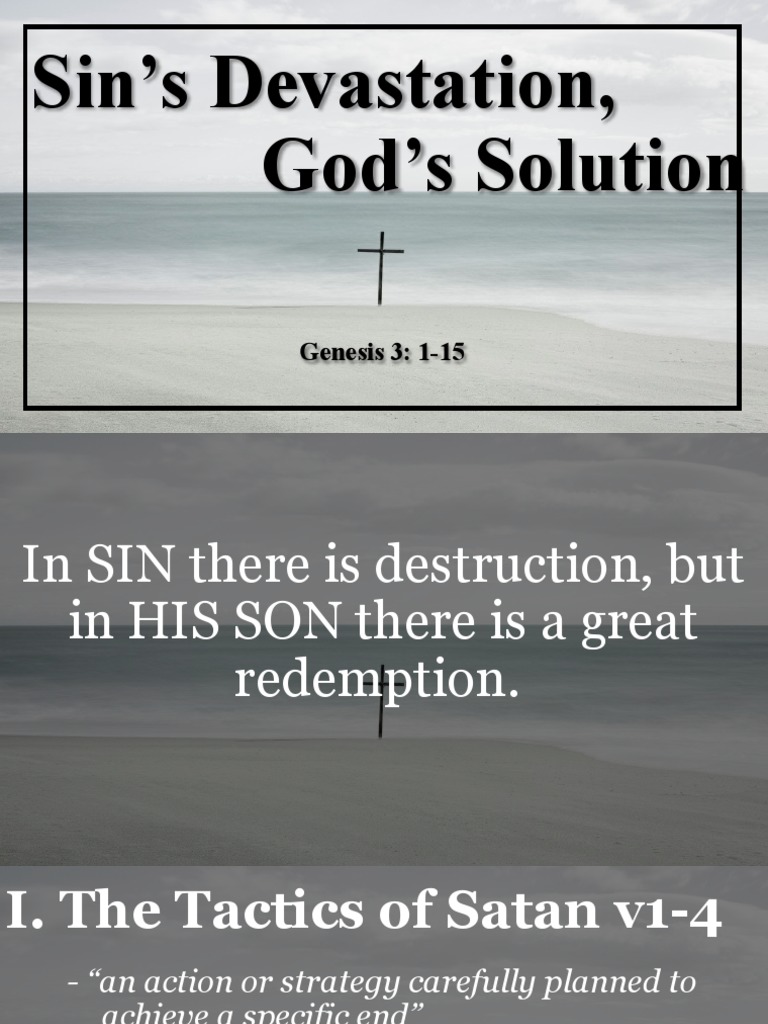 Sin's Devastation, God's Solution: Genesis 3: 1-15 | PDF | Serpents In ...