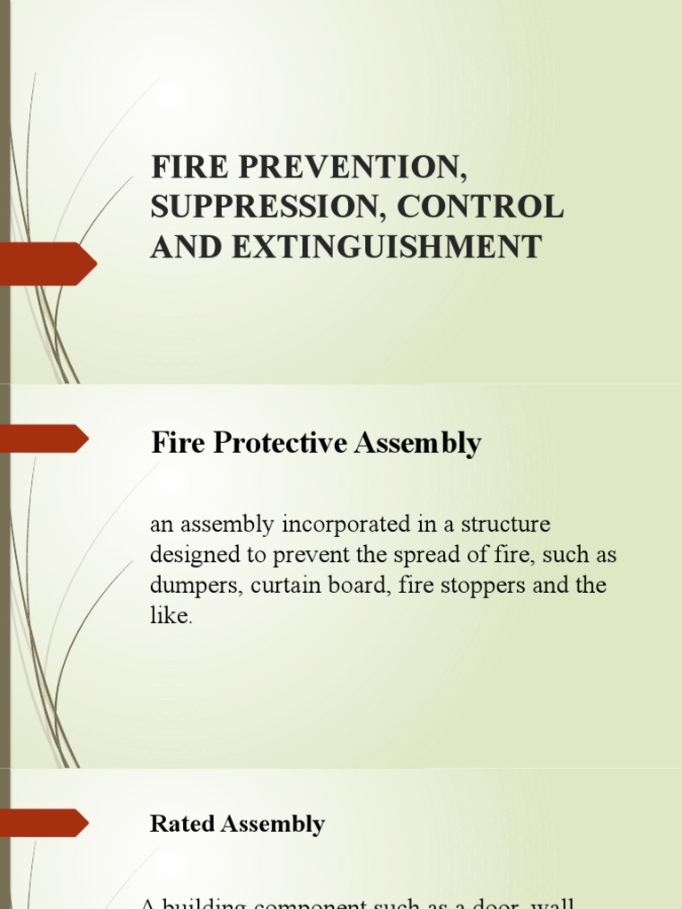 Fire Prevention Suppression Control and Extinguishment | PDF | Fire ...