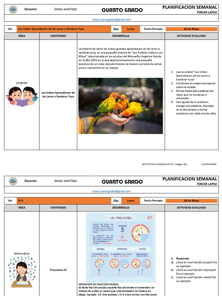 Primaria - Planificacion Semanal | PDF | Peatonal | Maestros