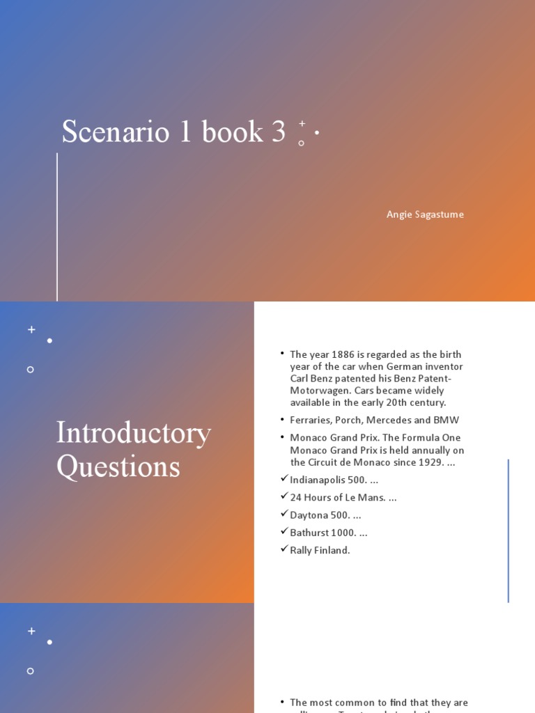 Scenario 1 Book 3: Angie Sagastume | PDF | Car | Formula One