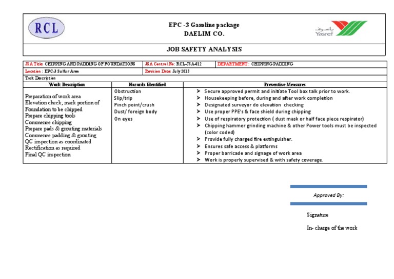5..chipping and Padding Work | PDF | Safety | Occupational Safety And ...