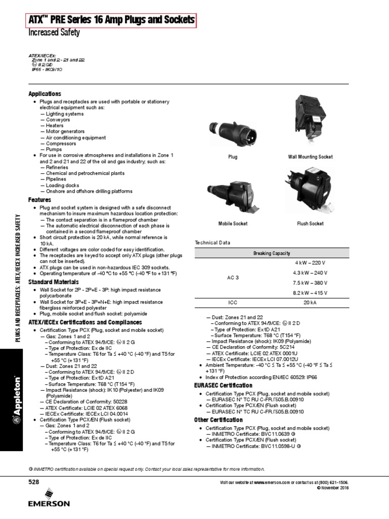 Catalog Appleton Atx Pre Series 16 Amp Plugs Sockets Cover | PDF | Ac ...