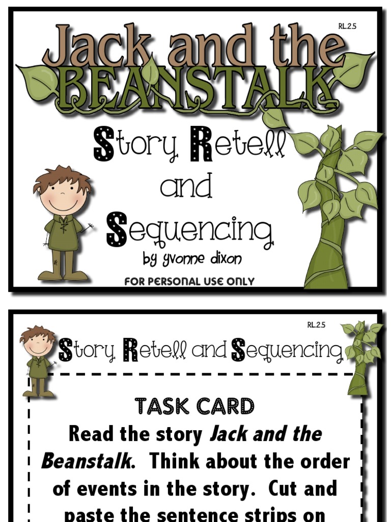 Jack and the Beanstalk Story Retell and Sequencing Activity | PDF ...