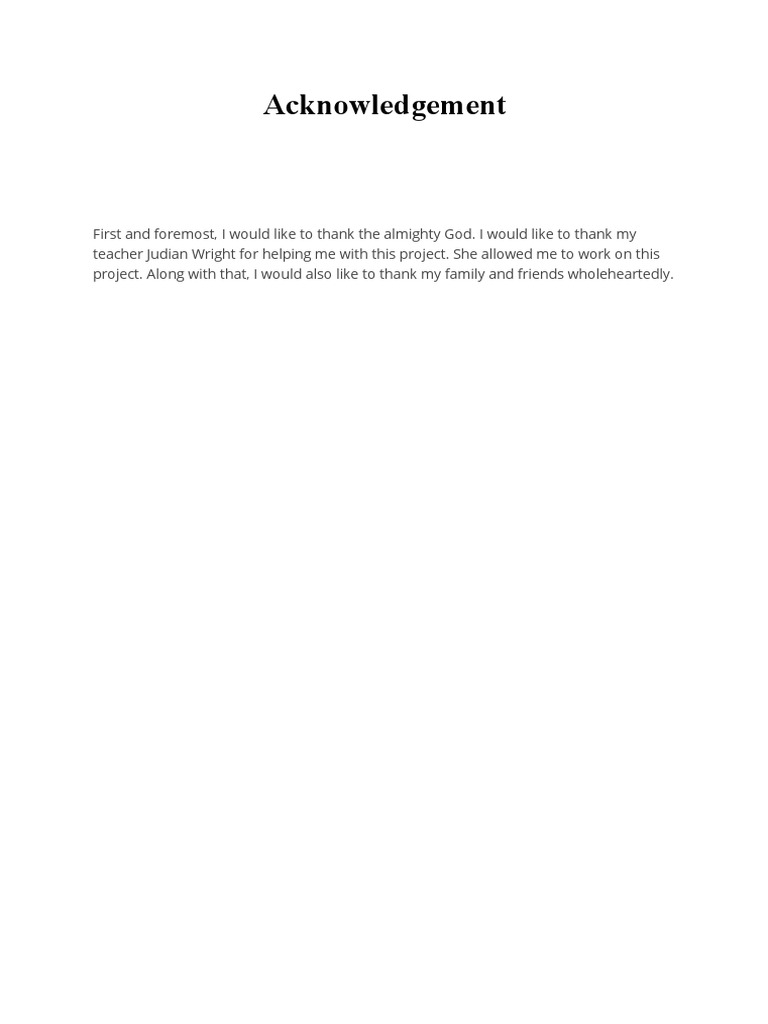 Acknowledgement Business Portfolio | PDF