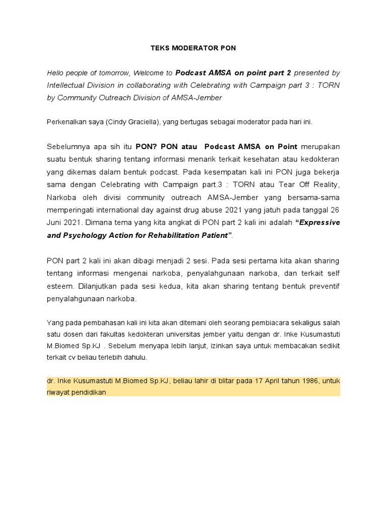 Teks Moderator Pon | PDF