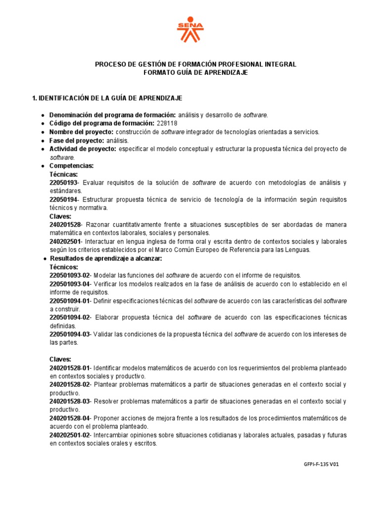 Guia Aprendizaje 02 | PDF | Software | Caso de uso