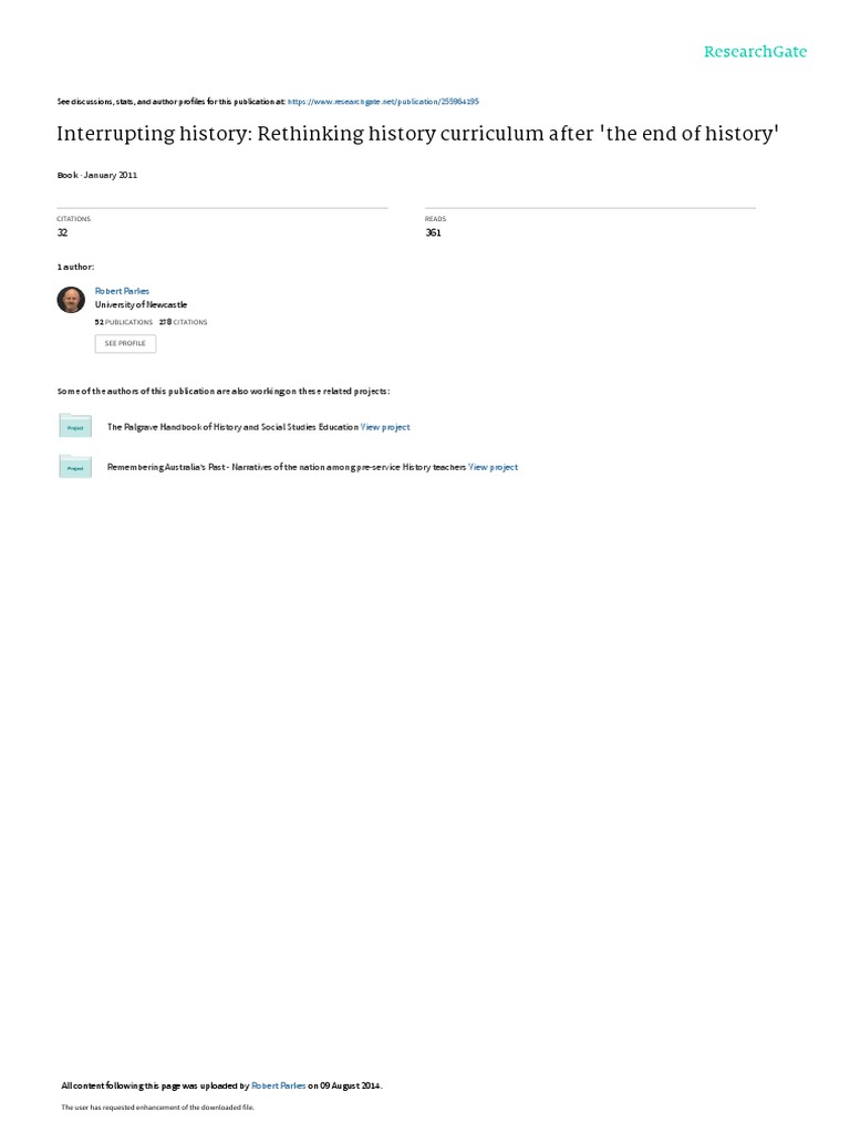 Parkes 2011 Interrupting History - Rethinking History Curriculum After ...