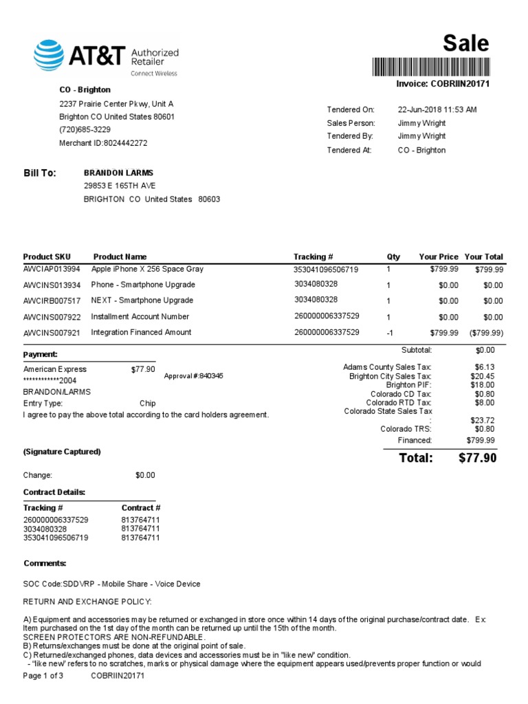 Bill To:: CO - Brighton | PDF | Credit Card | Debit Card