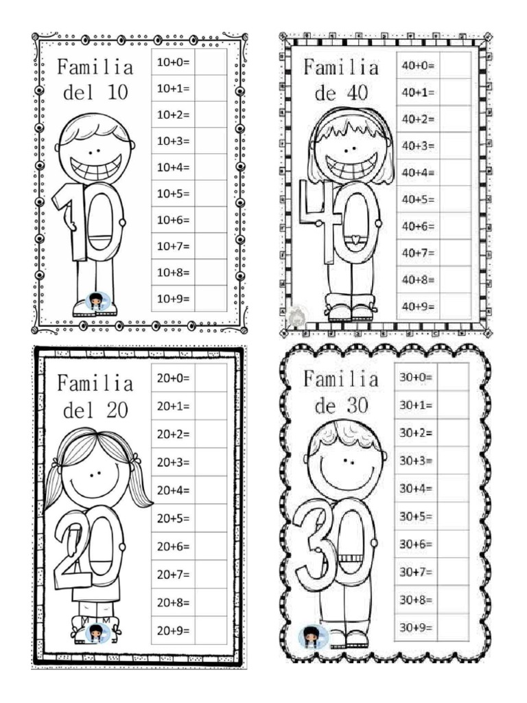 Familia de Numeros para Imprimir | PDF