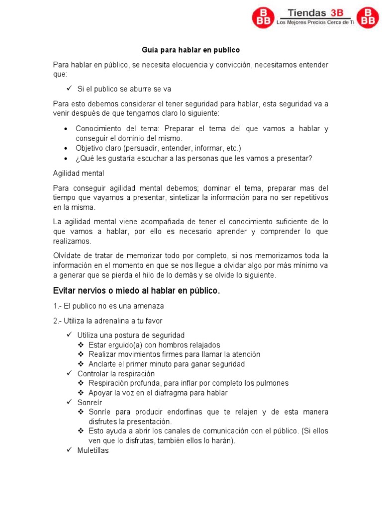 Claves para Hablar en Público Eficazmente | PDF | Hablar en público