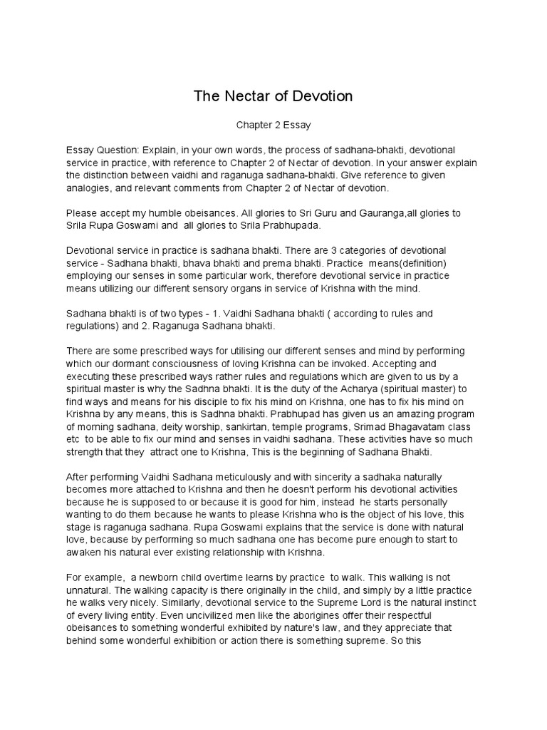 Nod Essay 1 | PDF | Bhakti | Krishna