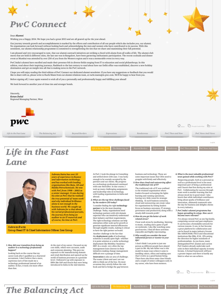 PWC Connect: Alumni | Download Free PDF | Pricewaterhouse Coopers | Chief Information Officer