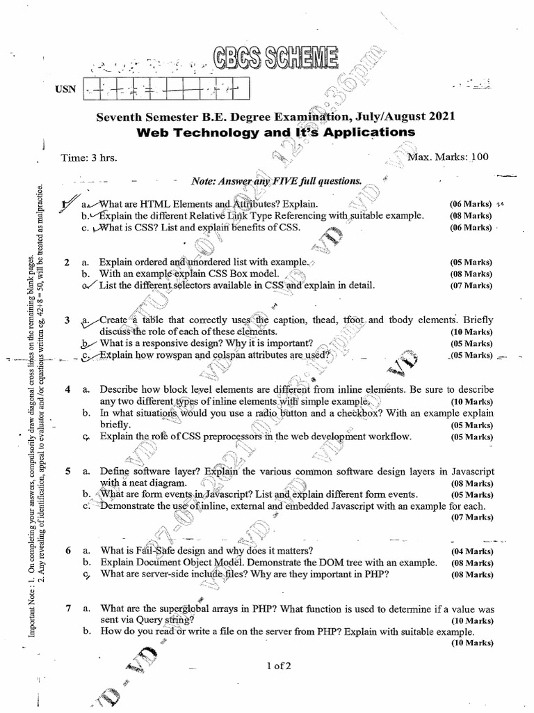 18CS63 Web Technology | PDF