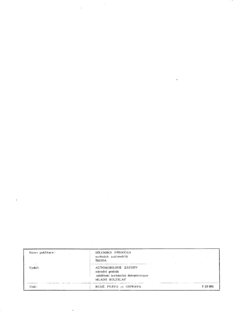 Dílenská Příručka Osobních Automobilů Škoda 440 445 450 (1958) | PDF