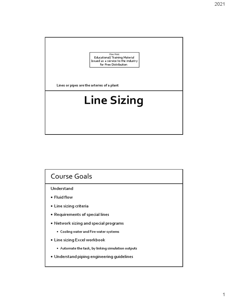 Line Sizing Presentation Download Free Pdf Pump Fluid Dynamics