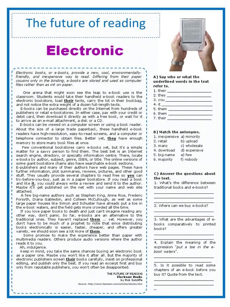 Electronic Books: The Future of Reading | PDF | Books | Computing