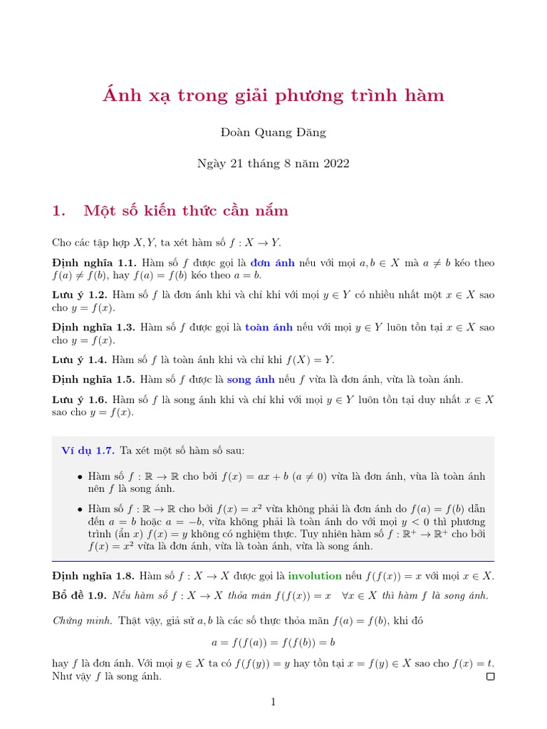 Đặc trưng ánh xạ trong giải pth | PDF