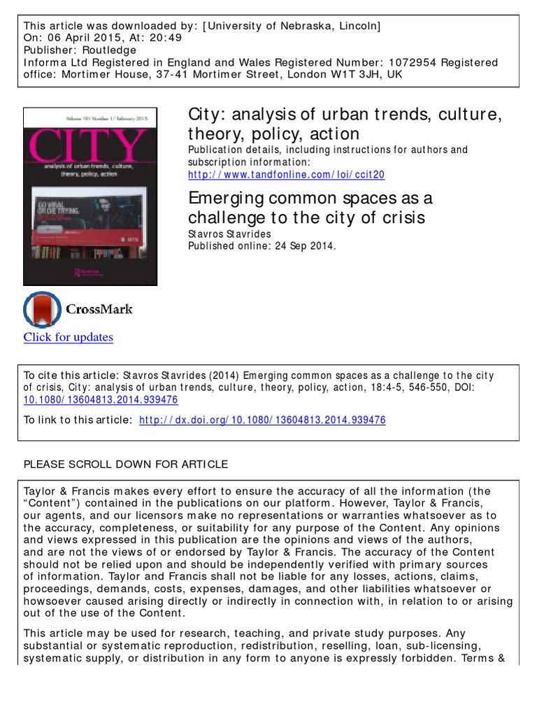 City: Analysis of Urban Trends, Culture, Theory, Policy, Action | PDF ...