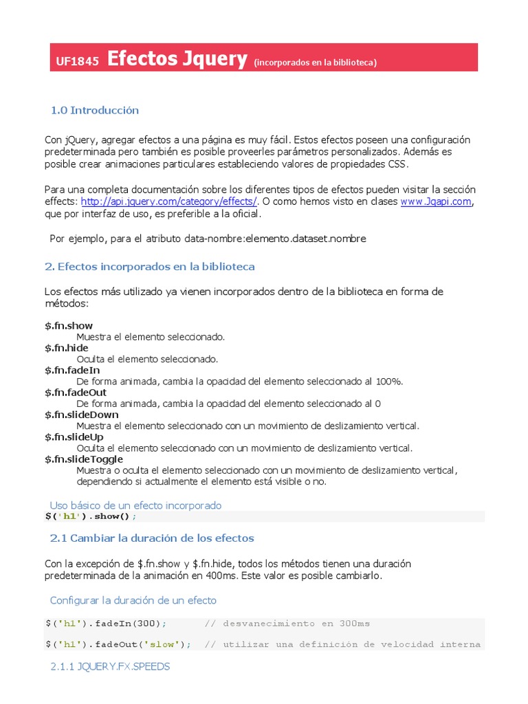 Efectos Jquery para Js | PDF | J Query | Software