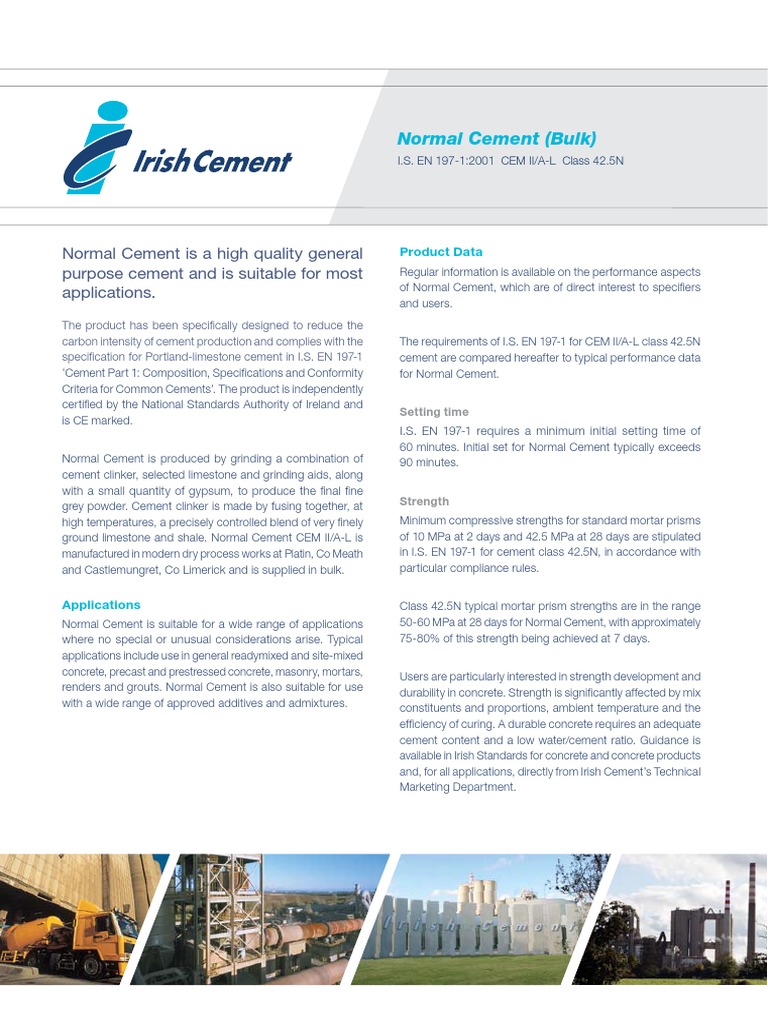 3286-normal-cement-bulk | PDF | Cement | Concrete