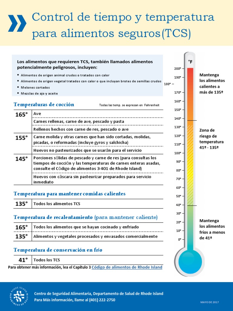 Control de Temperatura en Alimentos TCS | PDF | Alimentos | Carne