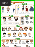 Appearance Pictionary and Excercises | PDF | Facial Features | Hair