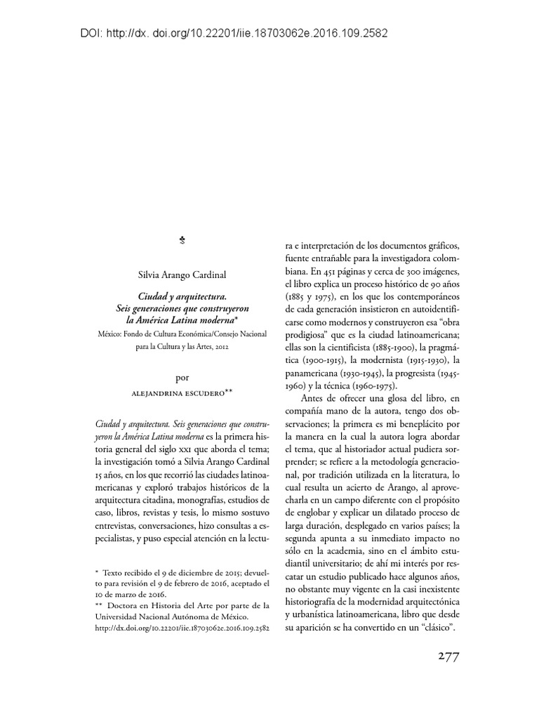 Ciudad y Arquitectura Seis Generaciones | PDF | America latina | México