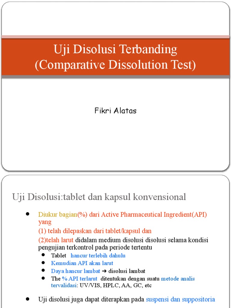 Uji Disolusi Terbanding | PDF