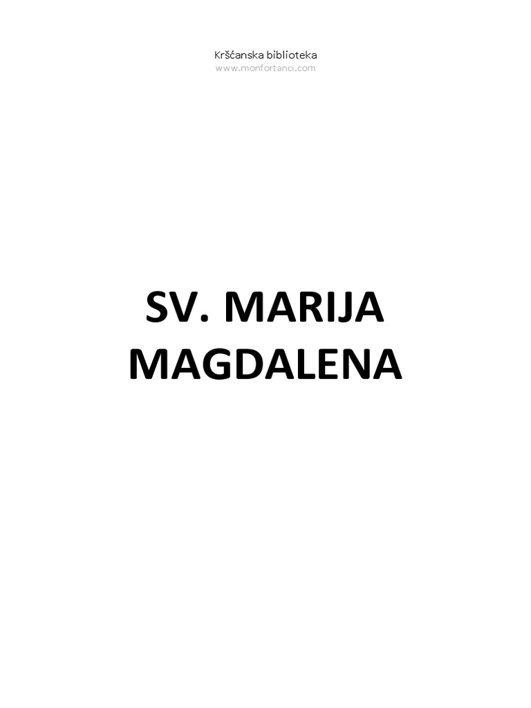 Miljenko Sušac - sveta Marija Magdalena | PDF