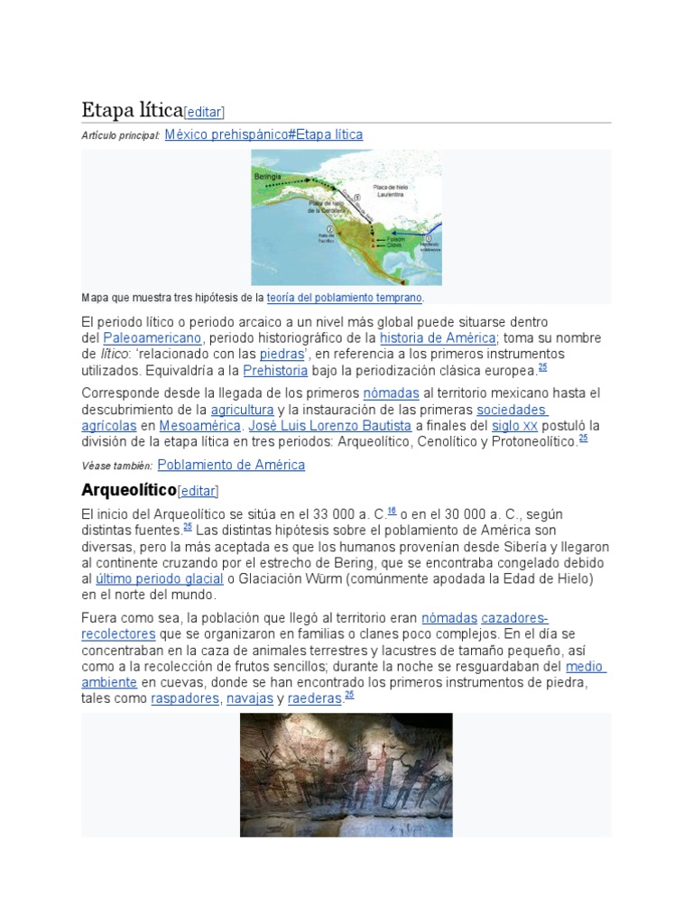Etapa Lítica | PDF | Mesoamérica | Oasisamerica